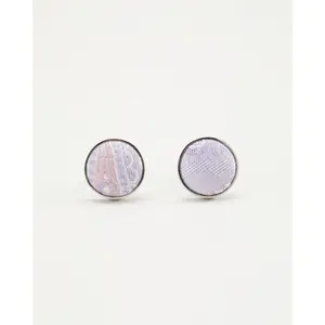 KNOTTERY & CO Paisley Silk Cufflinks - Lavender