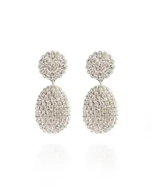 SAULE LABEL Clio Dangle Earrings - Silver Sheer