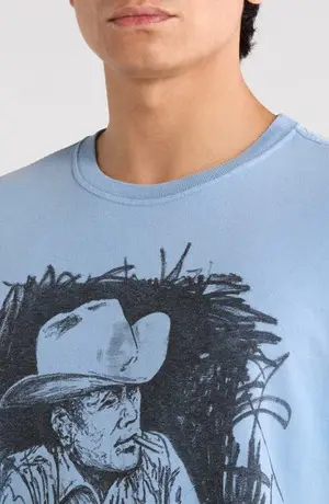 ONE OF THESE DAYS Best In The West Graphic T-shirt - Light Blue