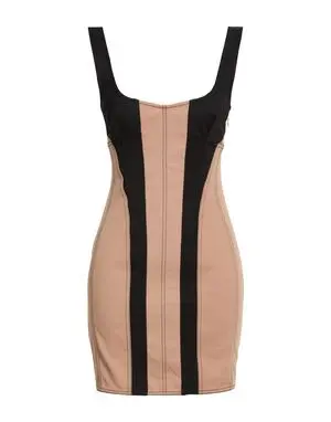 Pinko Sleeveless Scoop Neck Mini Dress In Two-tone Gabardine And Jersey