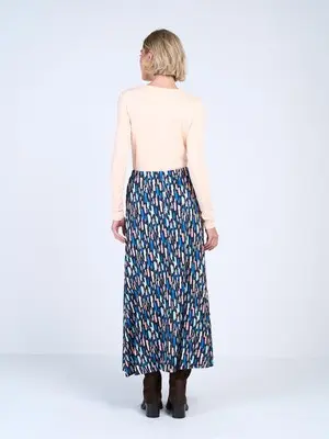 KETTLEWELL High Waisted Printed Maxi Skirt - Spring Dash