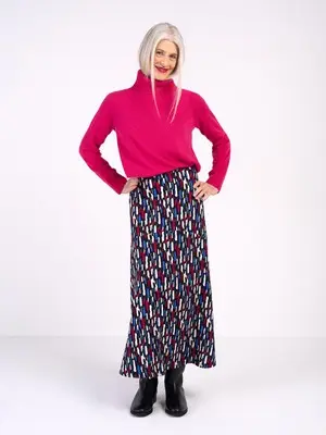 KETTLEWELL High Waisted Printed Maxi Skirt - Winter Dash