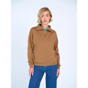 KETTLEWELL 1/4 Zip Soft Feel Sweatshirt - Coffee