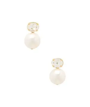 JENNIFER BEHR Nina Crystal And Pearl Earrings Ivory