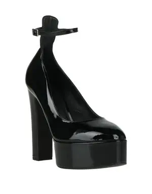 Pinko Patent Leather Platform Pumps With Ankle Strap