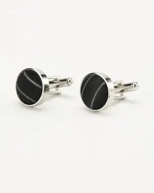 KNOTTERY & CO Pinstripe Silk Cufflinks