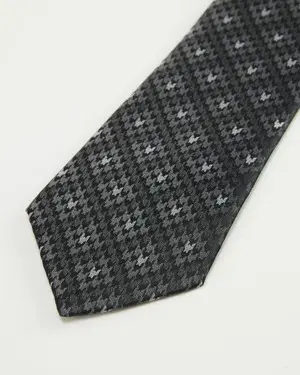 KNOTTERY & CO Houndstooth Mosaic Silk Jacquard Neck Tie