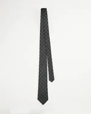 KNOTTERY & CO Houndstooth Mosaic Silk Jacquard Neck Tie