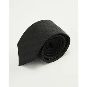 KNOTTERY & CO Silk Jacquard Neck Tie - Black