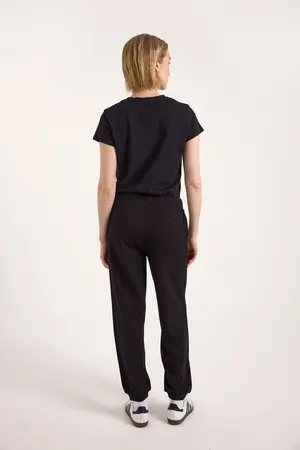 BRODIE CASHMERE Piping Detail Cuffed Jogger - Black