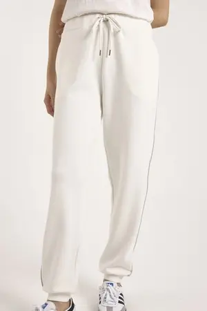 BRODIE CASHMERE Piping Detail Cuffed Jogger - Ivory