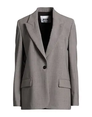 MSGM Single-breasted Blazer In Virgin Wool
