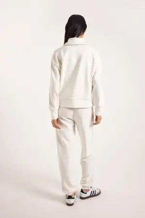 BRODIE CASHMERE Jersey Half Zip Sweatshirt With Piping Detail
