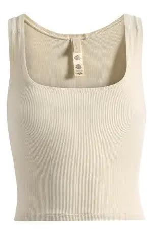 SKIMS Crop Stretch Cotton Rib Tank - Bone