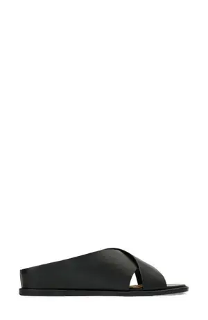 Aquatalia Potenza Slide Sandal - Black Leather
