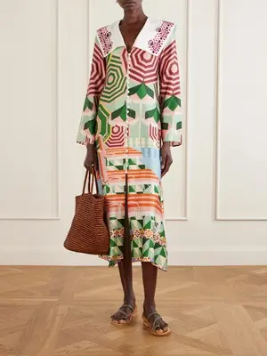 CRISTIANO MARCHELI Sofia Printed Silk-blend Satin Midi Dress