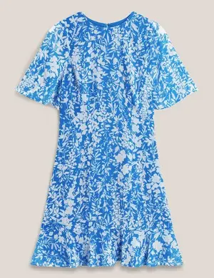 HOBBS LONDON Iona Floral Print Mini Dress - Blueivory