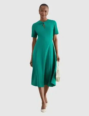 HOBBS LONDON Ariela Twist Detail Midi Dress - Meadowgreen