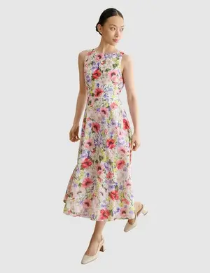 HOBBS LONDON Carly Floral Midi Dress - Ivorymulti