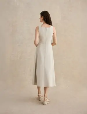 HOBBS LONDON Trinity Linen Midi Dress