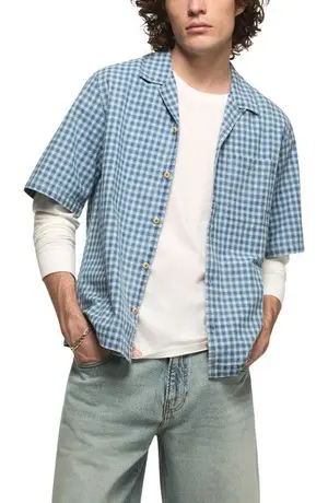 Lucky Brand Faded Check Camp Shirt