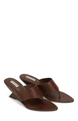 NAKED WOLFE Stampede Wedge Sandals - Brown