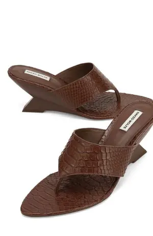 NAKED WOLFE Stampede Wedge Sandals - Brown