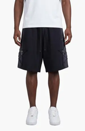 ROBERTO VINO Star-cut Overlay Cotton Utility Shorts