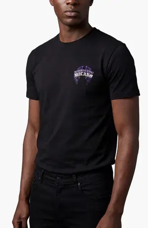 ROBERTO VINO Chasing The Sun Slim Fit Tee - Black