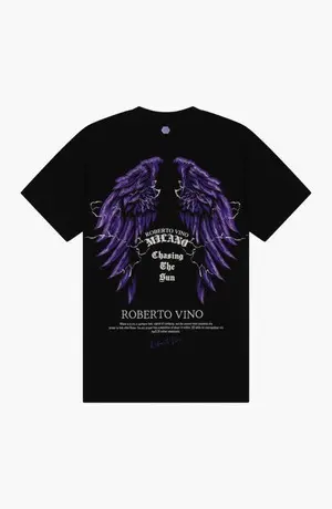 ROBERTO VINO Chasing The Sun Slim Fit Tee - Black