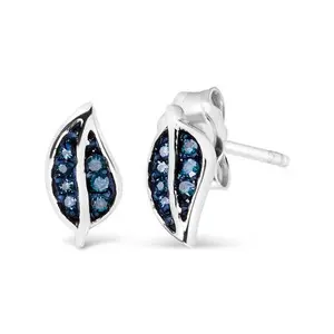 HAUS OF BRILLIANCE Diamond Accent Leaf Stud Earrings