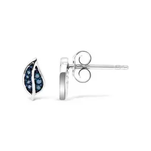 HAUS OF BRILLIANCE Diamond Accent Leaf Stud Earrings