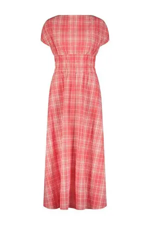Lela Rose Plaid Seersucker Midi Dress