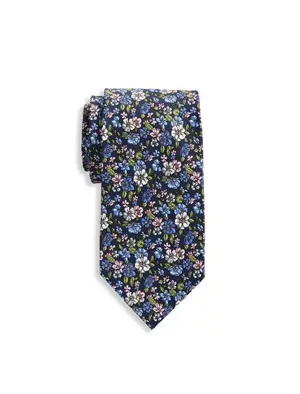 SYNRGY BY DXL Big & Tall Printed Floral Neck Tie - Navy