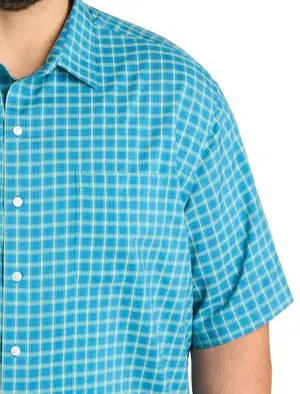 HARBOR BAY BY DXL Big & Tall Microfiber Plaid Sport Shirt V2