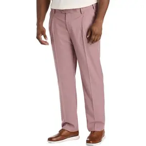 OAK HILL BY DXL Big & Tall Waist-relaxer Pleated Dress Pants - Pomegranate