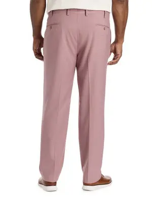 OAK HILL BY DXL Big & Tall Waist-relaxer Pleated Dress Pants - Pomegranate