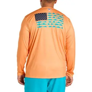 Columbia Big & Tall Terminal Tackle Pfg Fish Flag Long-sleeve T-shirt - Bright Nectar