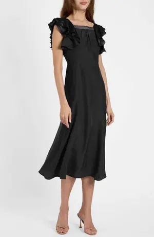 Santorelli Fit And Flare Midi Dress - Black