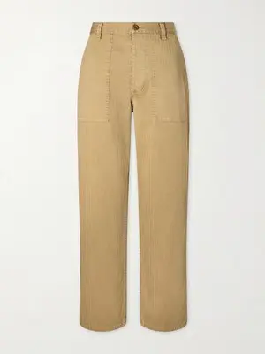 NILI LOTAN Earl Herringbone Straight-leg Pants - Neutrals