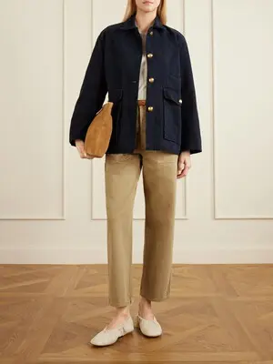NILI LOTAN Earl Herringbone Straight-leg Pants - Neutrals