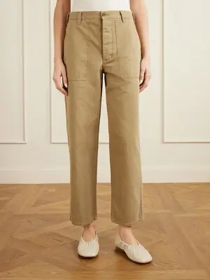 NILI LOTAN Earl Herringbone Straight-leg Pants - Neutrals