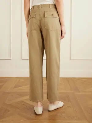 NILI LOTAN Earl Herringbone Straight-leg Pants - Neutrals