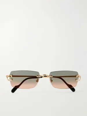 Cartier Squared-frame Sunglasses - Gold