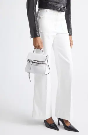 Moschino Small Tie Me Top Handle Bag - White