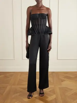 Carolina Herrera Strapless Tulle Bustier Top