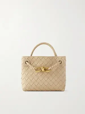 Bottega Veneta Bottega Veneta Mini Andiamo Intrecciato Leather Tote Neutrals