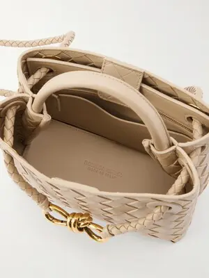 Bottega Veneta Mini Andiamo Intrecciato Leather Tote - Neutrals