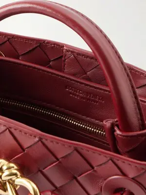 Bottega Veneta Mini Andiamo Intrecciato Leather Tote - Red