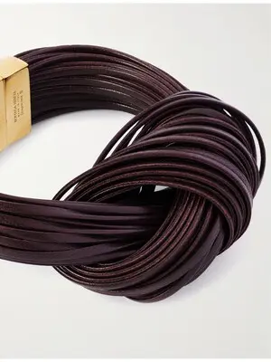 Bottega Veneta Knot Gold-plated Leather Bracelet